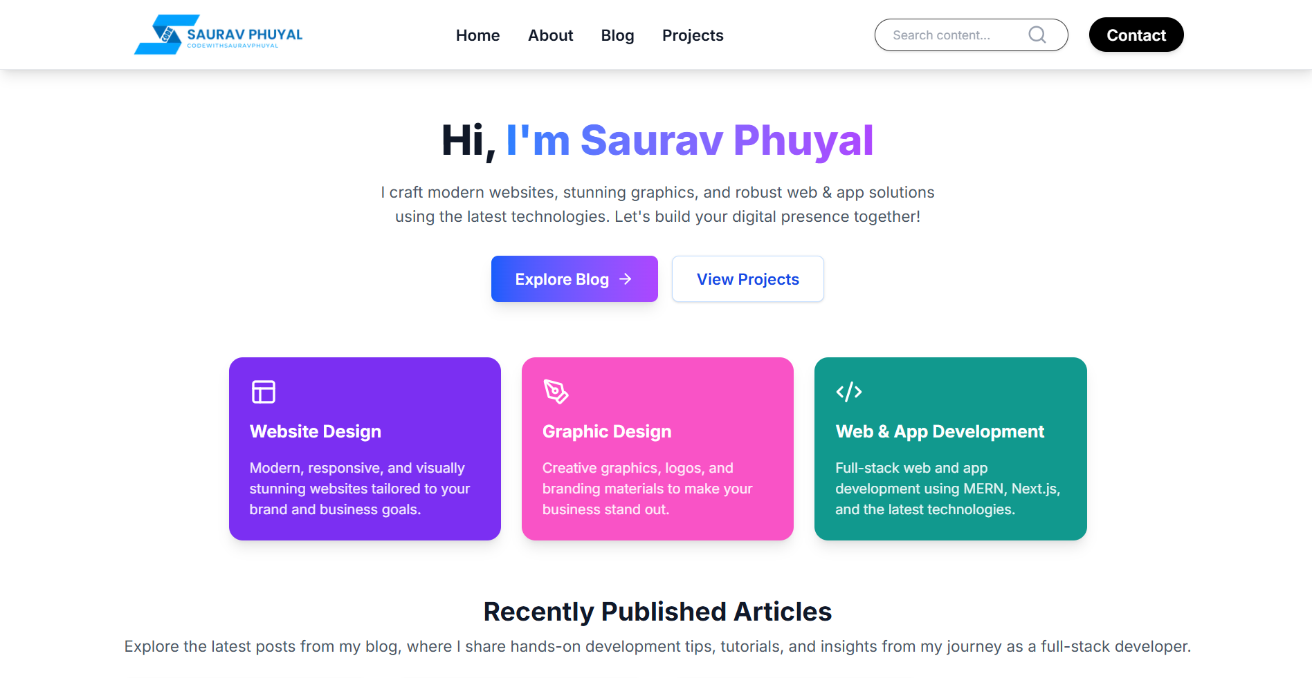 Saurav Phuyal | Full Stack Developer, Blogger & Creator
